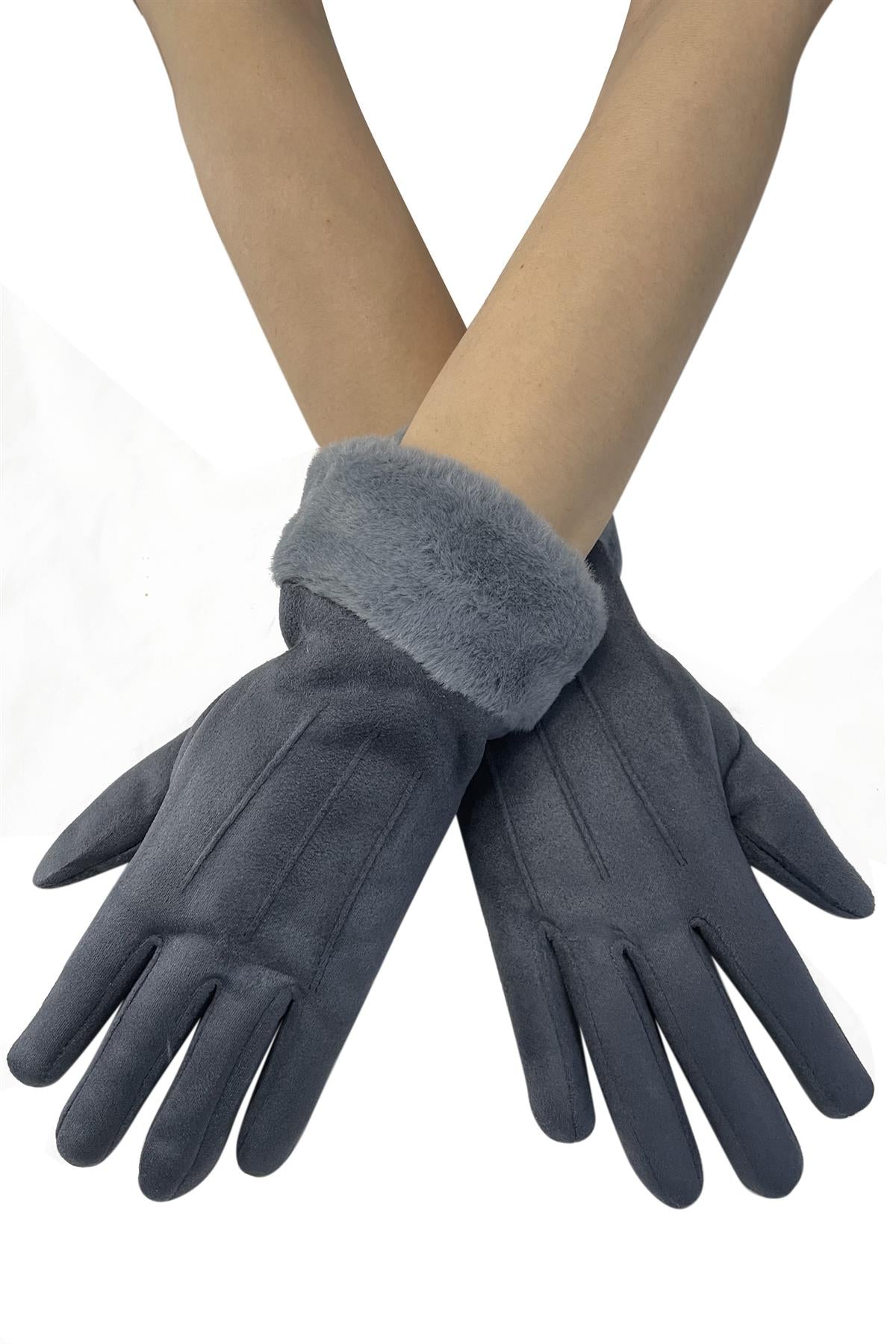 Plain Soft Faux Fur Touchscreen Gloves – Hauslife